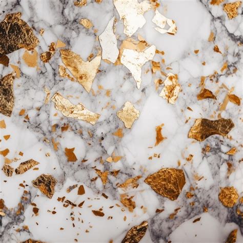 Premium Ai Image There Is A Marble Surface With Gold Leaf And White Marble Generative Ai