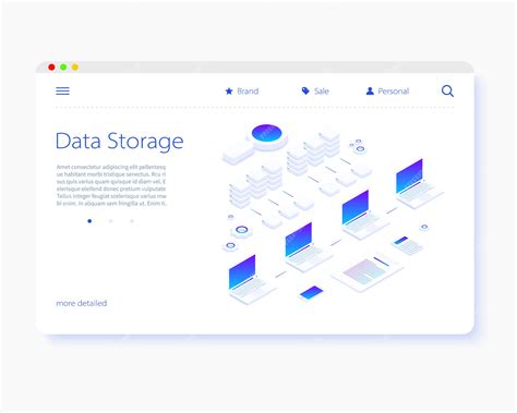 Premium Vector Data Storage Cloud Landing Page
