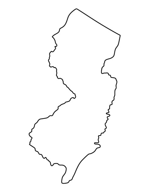 New Jersey Outline Map Of New Jersey