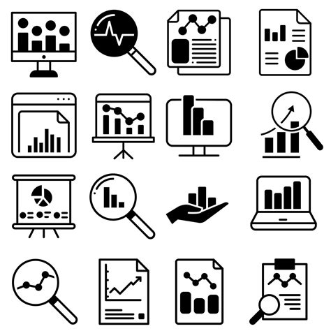 Data Analysis Icon Vector Set Profit Graph Illustration Sign Collection Data Science Symbol Or