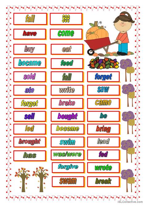 Match Irregular Verbs With Past Form English Esl Worksheets Pdf And Doc