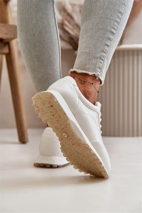 Womens White Eco Leather Sneakers Big Star Basewearie