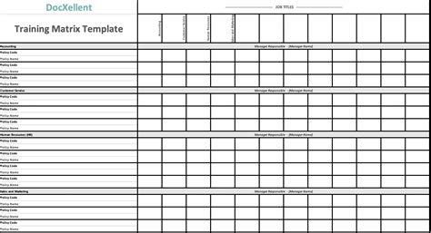 Free Employee Training Matrix Template Free Printable