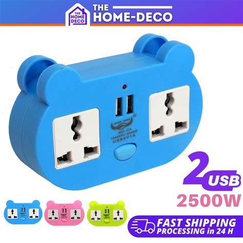 C4 2 Usb Trailing Power Socket 2 Plug Socket 2500w 10a 250v Shopee