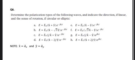 Solved Q6determine The Polarization Types Of The Following