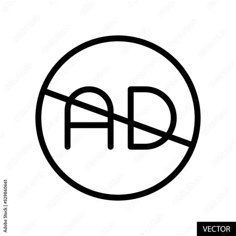 Block Ads Ad Blocker Vector Icon In Line Style Design For Website App