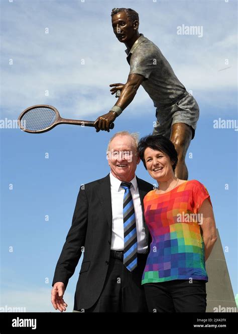 Australian Tennis Legend Rod Laver Unveils A Larger Than Life Statue Of