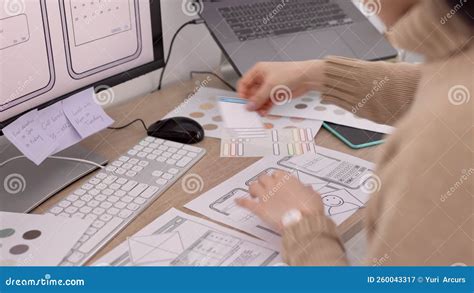 Ux Design Mobile App And Woman Hands Planning User Screen For Software Development Graphic