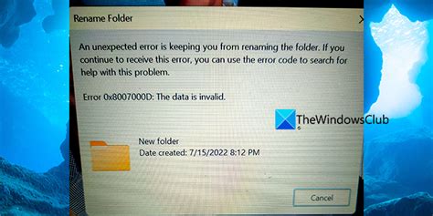 Fix Error 0x8007000d The Data Is Invalid While Renaming A Folder