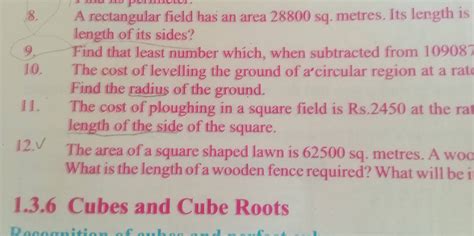 Solved A Rectangular Field Has An Area 28800 Sq Metres Its Length Is