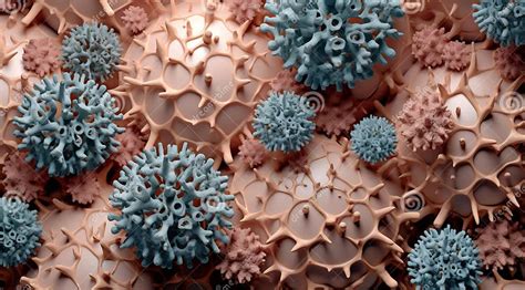 Pathogen Invasion Concept In Pink Hues Stock Illustration