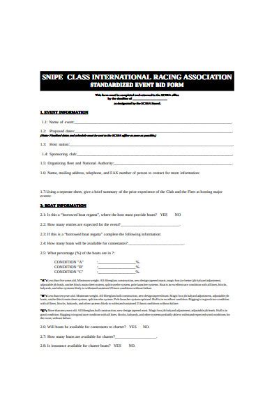 Free 52 Bid Forms In Pdf Ms Word Xls