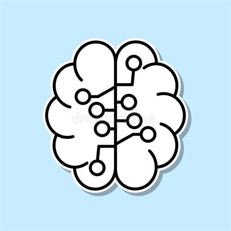 Smart Brain Artificial Intelligence Concept Line Icon Simple Element Illustration Stock