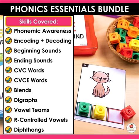 Phonics Worksheets And Task Cards Bundle Encoding Decoding Blending Color By Coded
