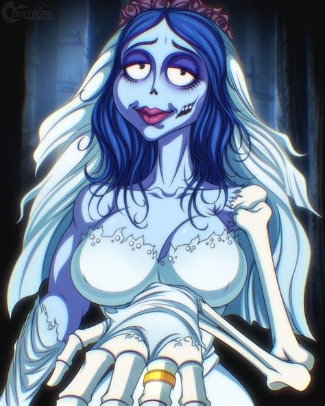 Rule 34 2021 Big Breasts Blue Hair Blue Skin Cleavage Corpse Bride