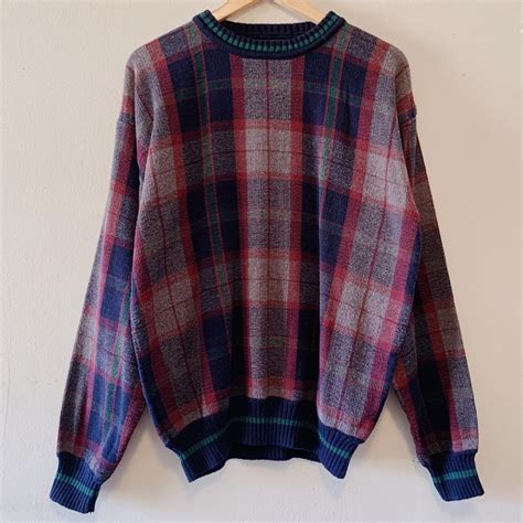 90s Plaid Grandpa Sweater Does Have Some Minor Depop