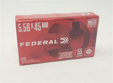Federal 556x45mm Nato Ammunition F556a 55 Grain Champion Jacketed Soft