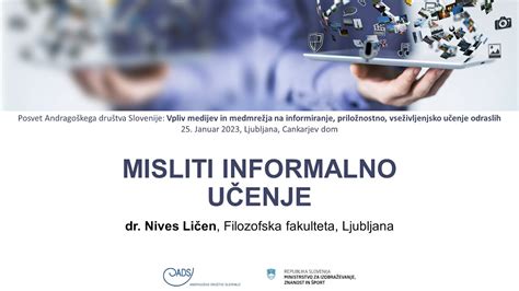 Dr Nives Ličen Misliti Informalno UČenje Posvet Ads 2023 Youtube