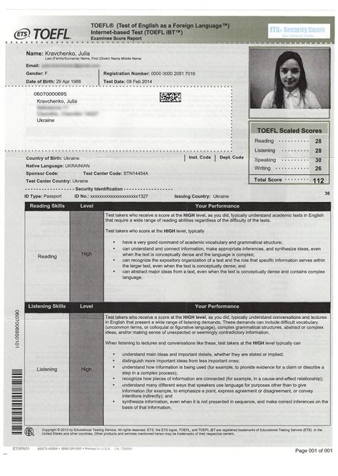 16 Toefl Ibt Certificate Sample