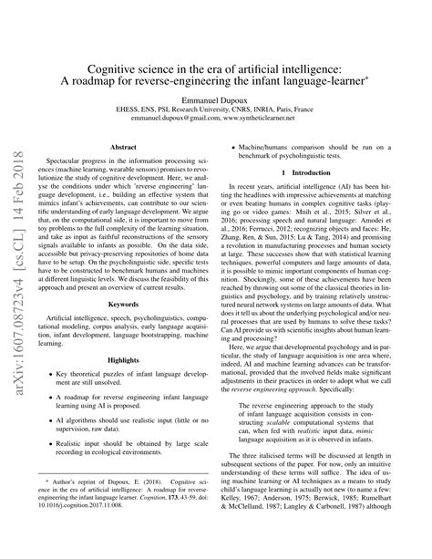 A Roadmap For Reverse Engineering The Infant Language Learner∗ Docslib