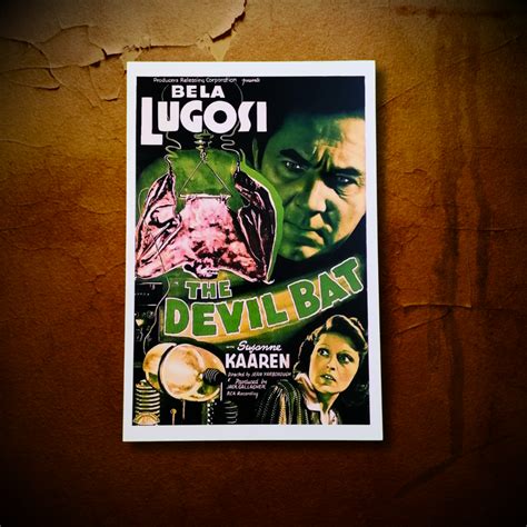 The Devil Bat Poster Horror Mounted Medium Weird Aunty Mildred