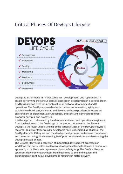 Critical Phases Of Devops Lifecyclepdf