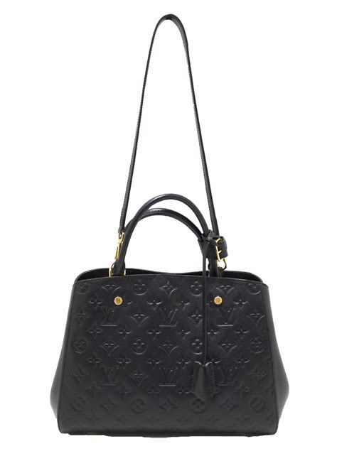 Authentic Louis Vuitton Black Monogram Empreinte Leather Montaigne Mm