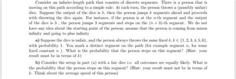 Solved Consider An Infinite Length Path That Consists Of