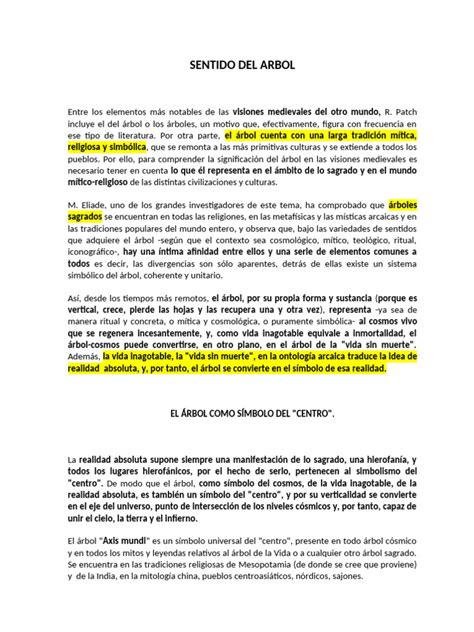 Sentido Del Arbol Pdf Paraíso Jardín Del Edén