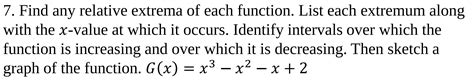 solved 7 find any relative extrema of each function list