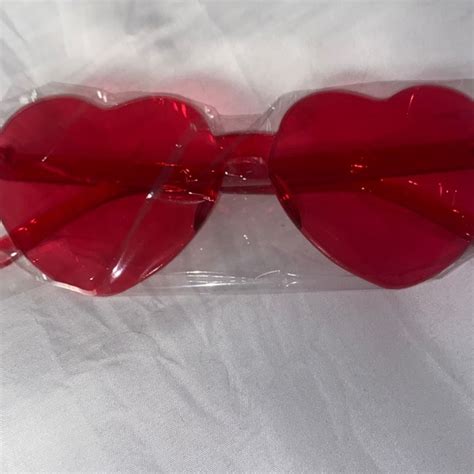 Accessories Redish Pink Heart Shaped Glasses Poshmark