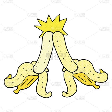 漫画风格的卡通尴尬的魔术香蕉触摸