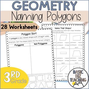 Naming Polygons Geometry Math Worksheets By Basic Biz Teaching TPT