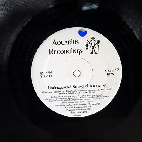 【傷や汚れあり】underground Sound Of Argentinavolume 1aquarius Recordings