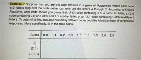 solved exercise 7 ﻿suppose that you are the code breaker in