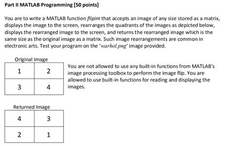 Solved Part II MATLAB Programming Points You Are To Chegg