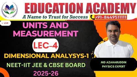 Lec 4 Part 1dimensional Analysis Youtube