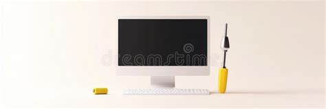A Computer Monitor Sits Alongside A Keyboard And A Yellow Screwdriver