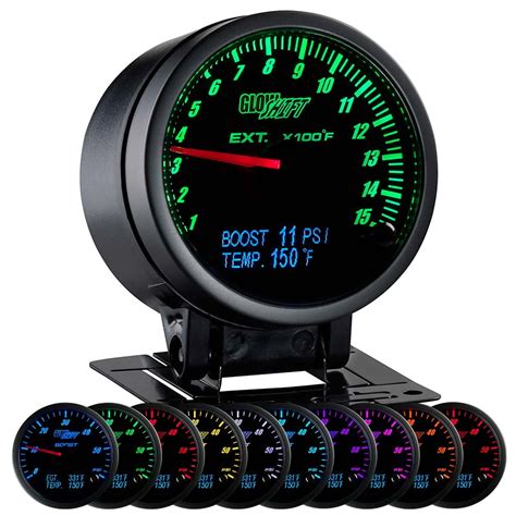 Glowshift 3 Gauges In 1 Featuring Black Analog Pyrometer Exhaust Gas Temperature With Digital