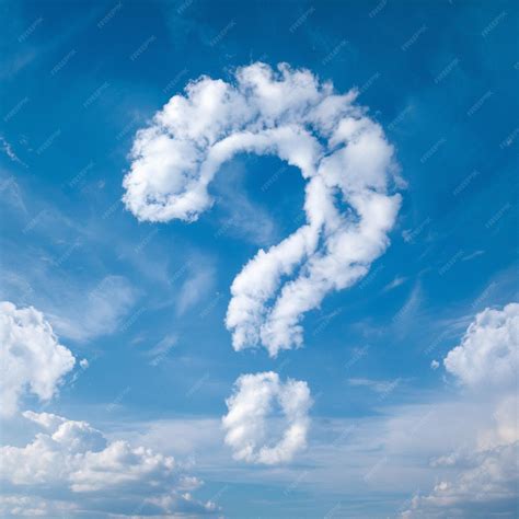 Sky With Fluffy Clouds Prominent Question Mark Shaped Cloud Evokes
