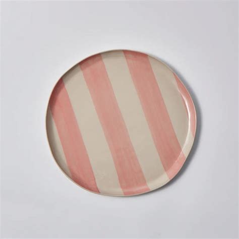 Jones And Co Cabana Stripe Platter Pink The Panton Store