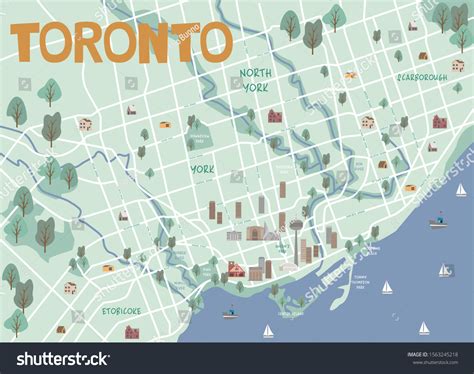 Toronto Downtown Map Over 202 Royalty Free Licensable Stock