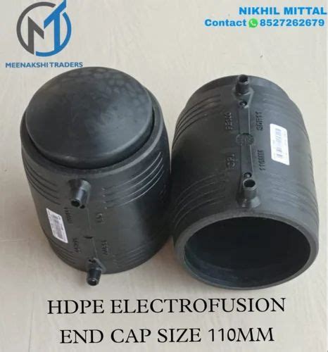 Black 12 Inch 110mm Hdpe Electrofusion End Cap For Plumbing Pipe