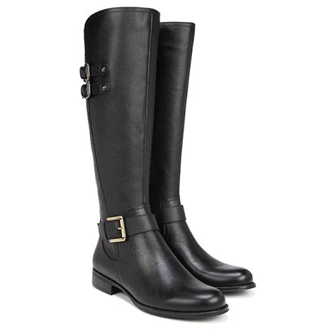 Naturalizer Womens Jessie Knee High Boots Black Wide Calf 7m