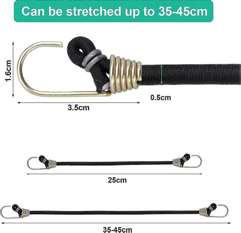 10 Pcs Bungee Cords With Mini Bungee Hooks Heavy Duty Universal Bungee