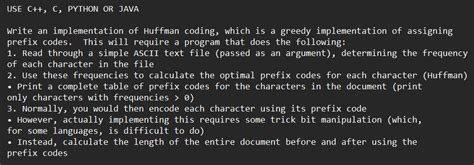 Solved Use Cc Python Or Java Write An Implementation Of
