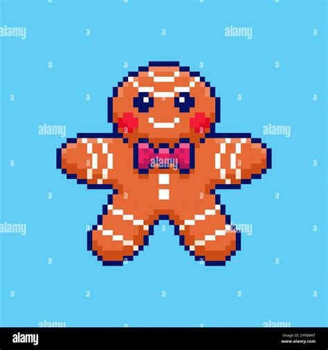 Pixel Art Gingerbread Cookie Game Asset Design Stock Vector Image And Art Alamy