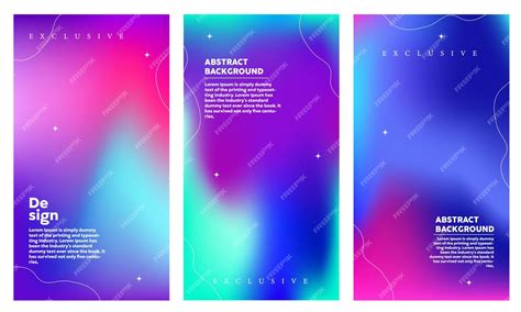 Set Of Abstract Mesh Gradients Cute Gradient Backgrounds Colored Fluid