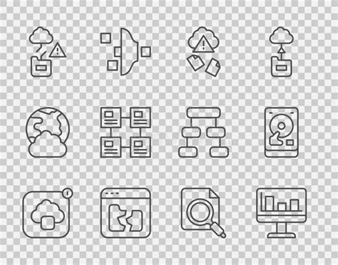 Set Line Cloud Technology Data Transfer Monitor With Graph Chart