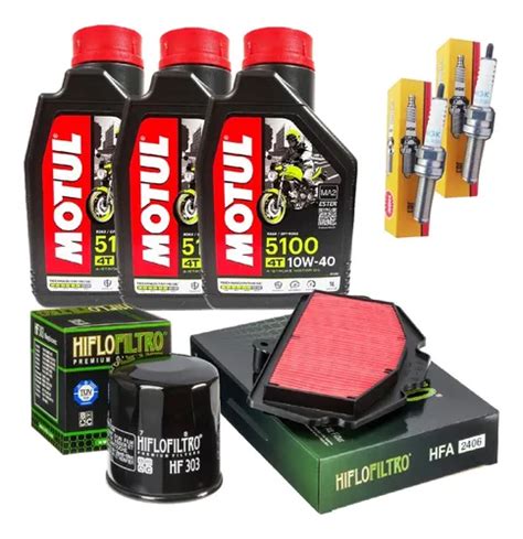 Revisão P Kawasaki Z400 Motul Velas Ngk Filtros Hiflo Frete Grátis